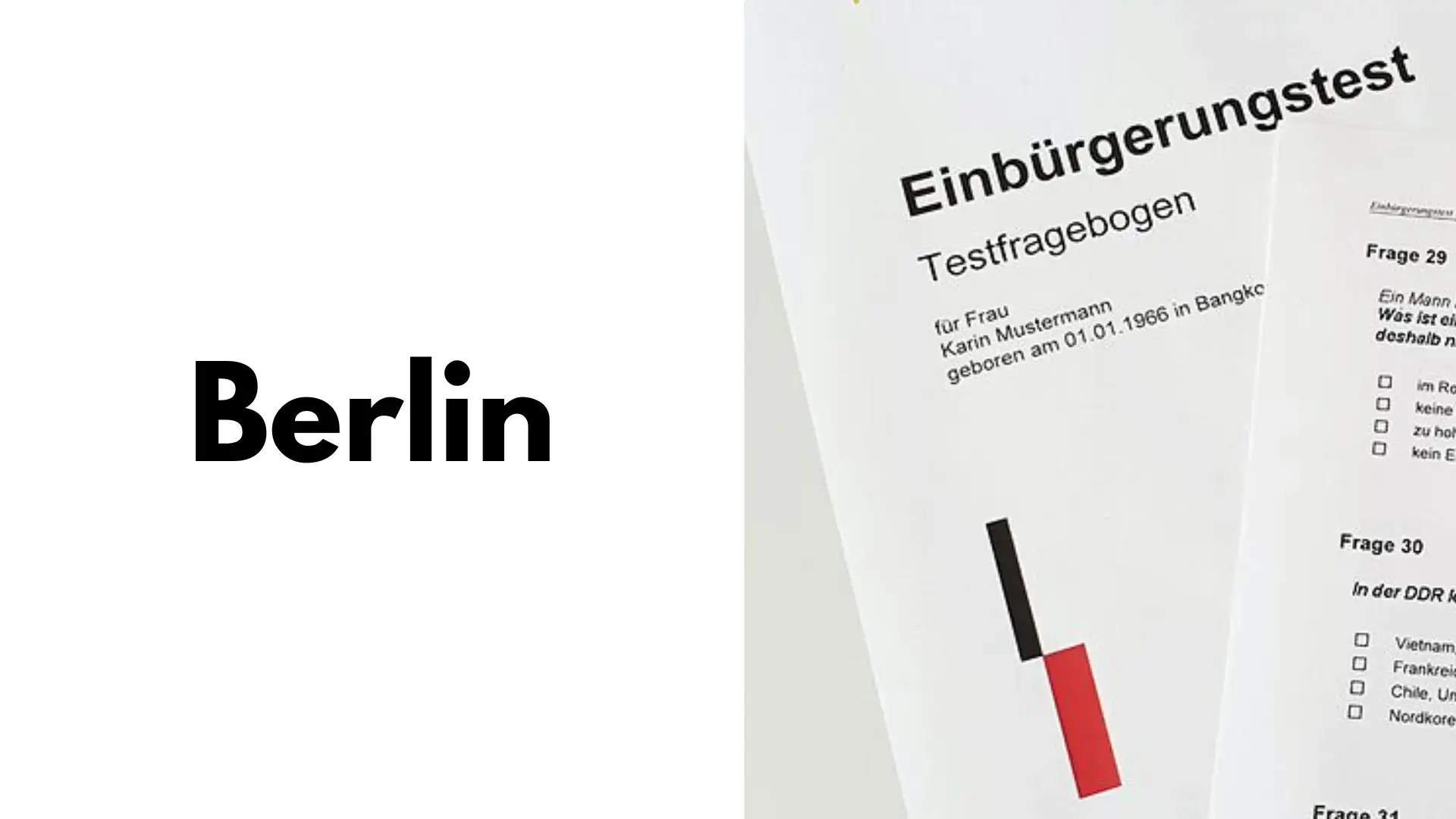 Citizenship Test questions Berlin | Einbürgerungstest Berlin
